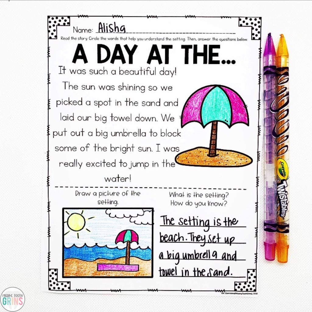 Teaching About Setting In Primary Grades Missing Tooth Grins
