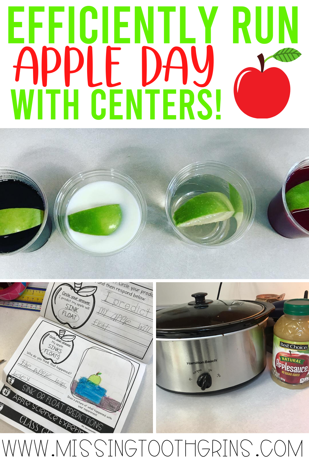 How To Use Centers To Organize Apple Day - Missing Tooth Grins