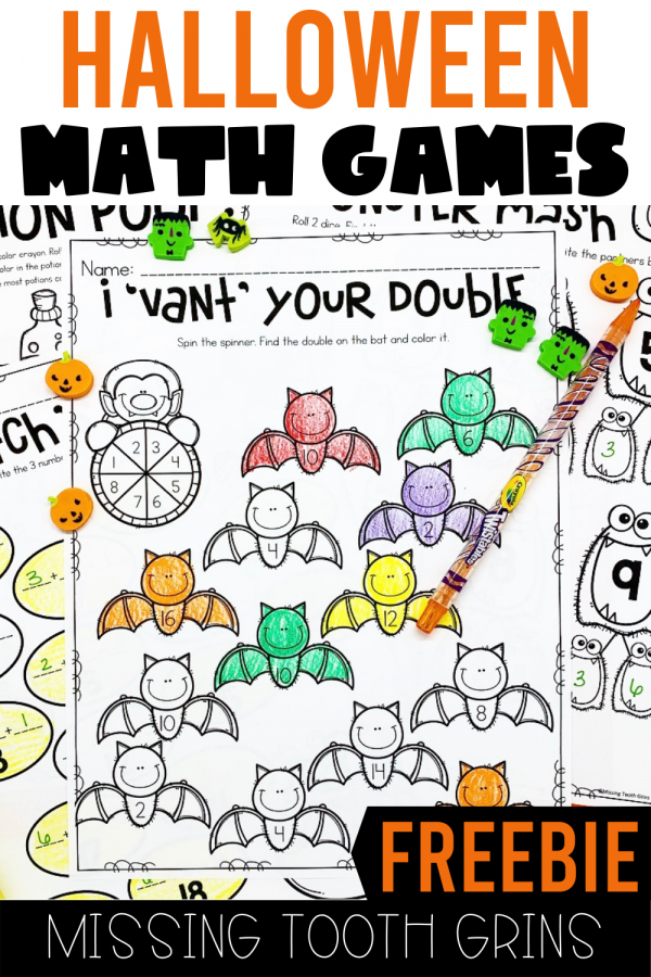 Free Halloween Math Games For Primary Students - Missing Tooth Grins