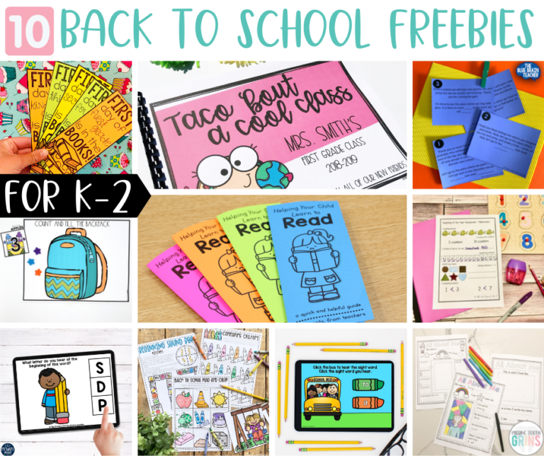 10 Free Back To School Resources for K-2 - Missing Tooth Grins