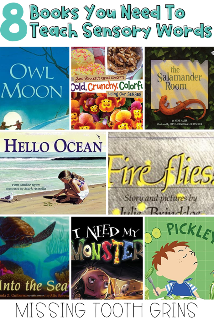 8 Books You Need To Teach Sensory Words - Missing Tooth Grins