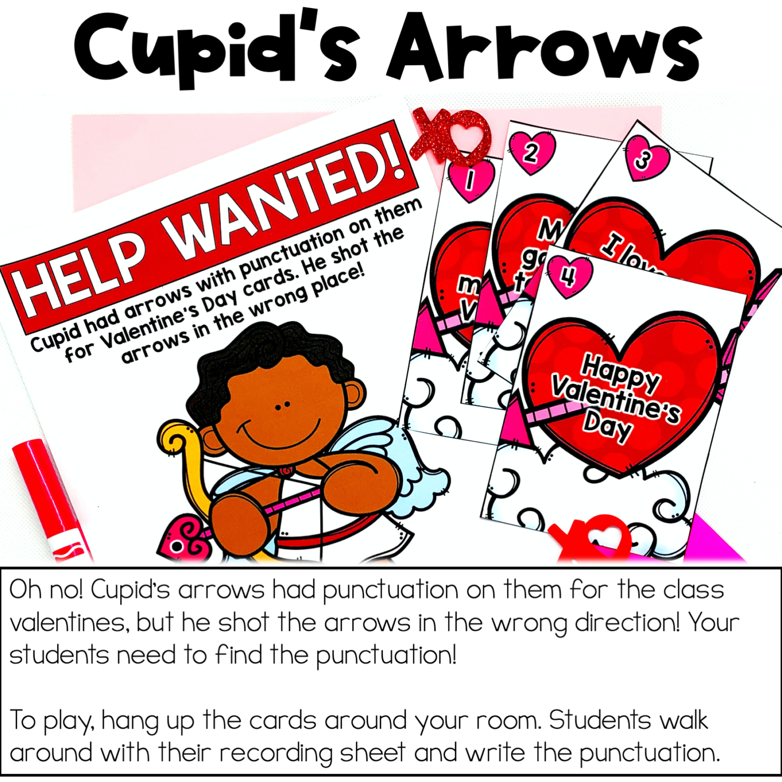 Valentine's Day Punctuation Activities for February | Write The Room ...