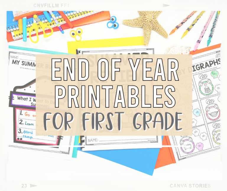 End Of Year Printables For 1st Grade Review - Missing Tooth Grins