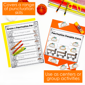 Fall Autumn Punctuation Practice Activities & Centers Write The Room ...