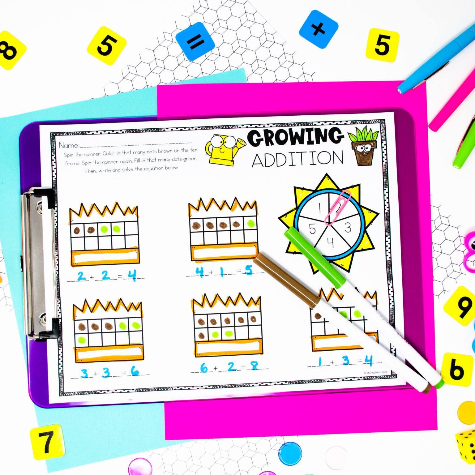 Fun 1st Grade Math Games For Classroom Learning - Missing Tooth Grins
