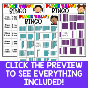 Place Value Bingo Game - Tens Ones Base Ten, Expanded Form - Missing ...